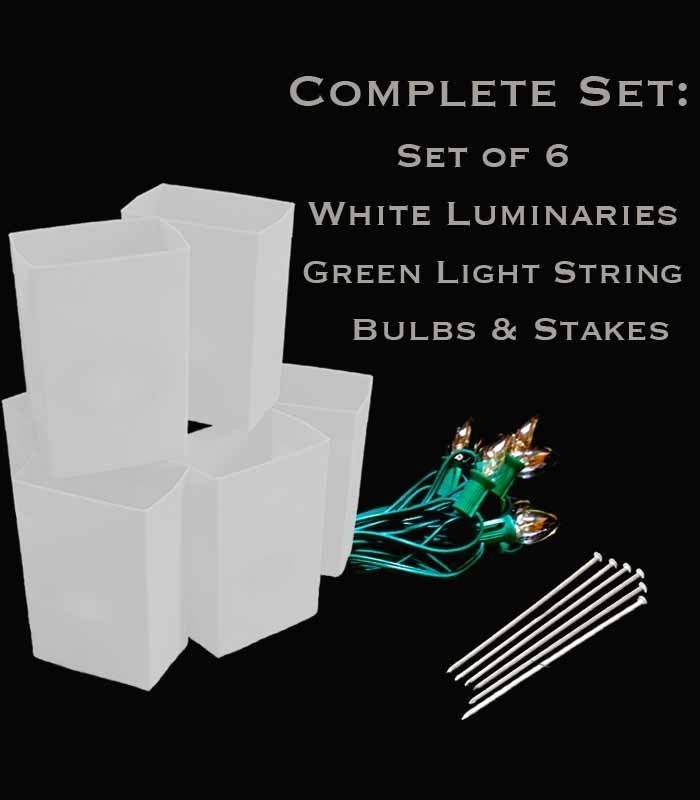 Set of 12 or 6 White Luminaries - Grand Haven Luminaries