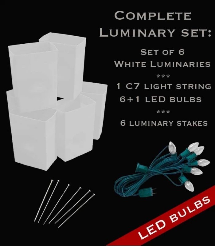Upper Dublin: Set of 12 or 6 White Luminaries