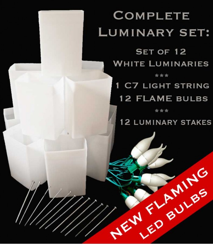 Upper Dublin: Set of 12 or 6 White Luminaries